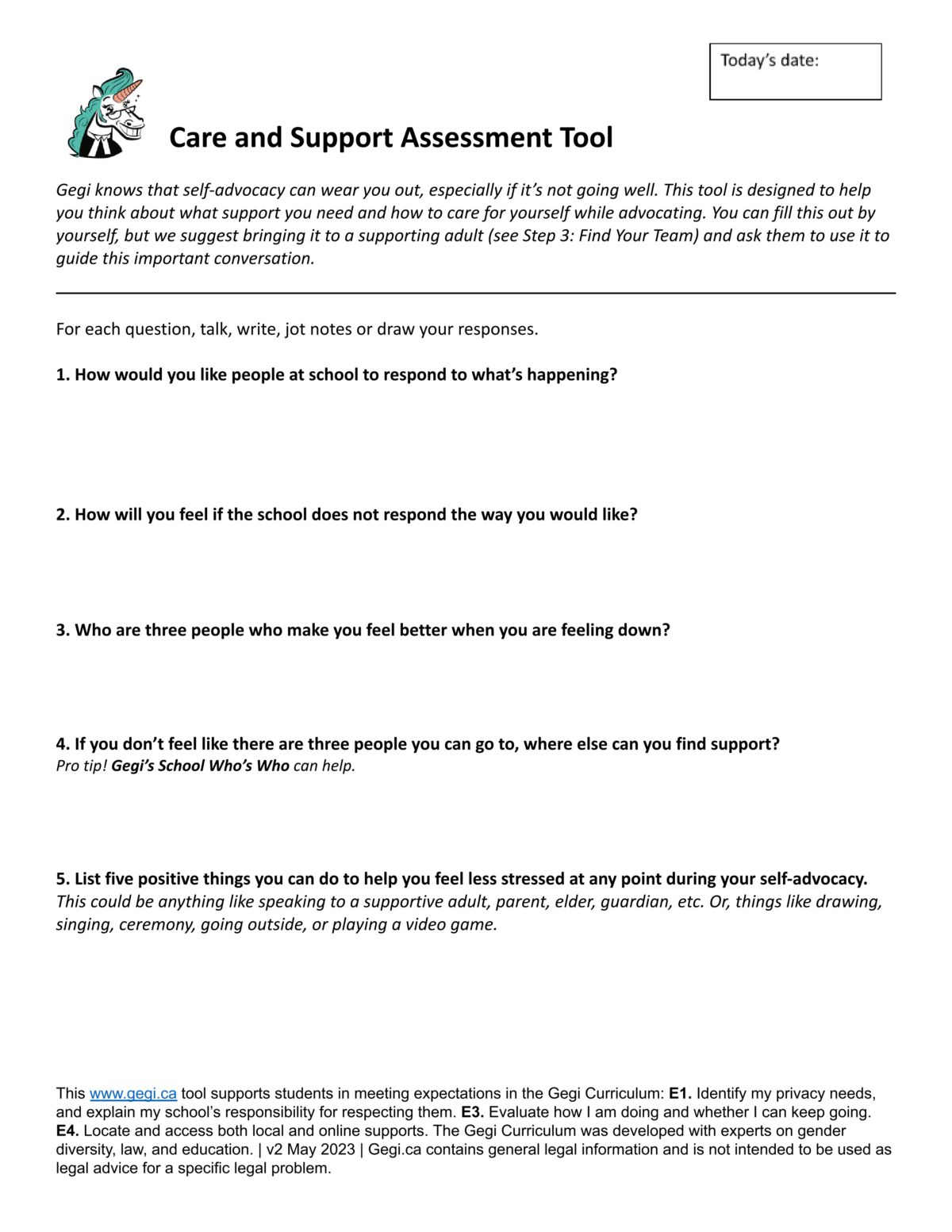 Self-Advocate - GEGI