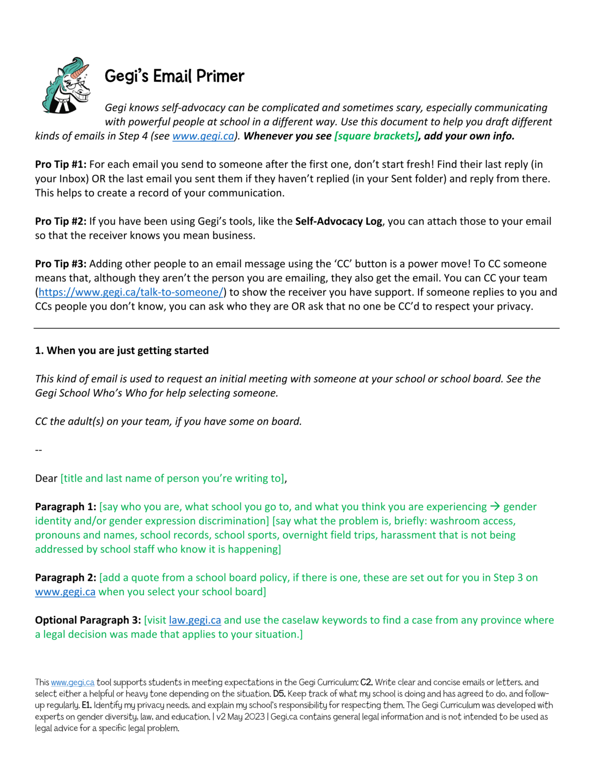 Self-Advocate - GEGI