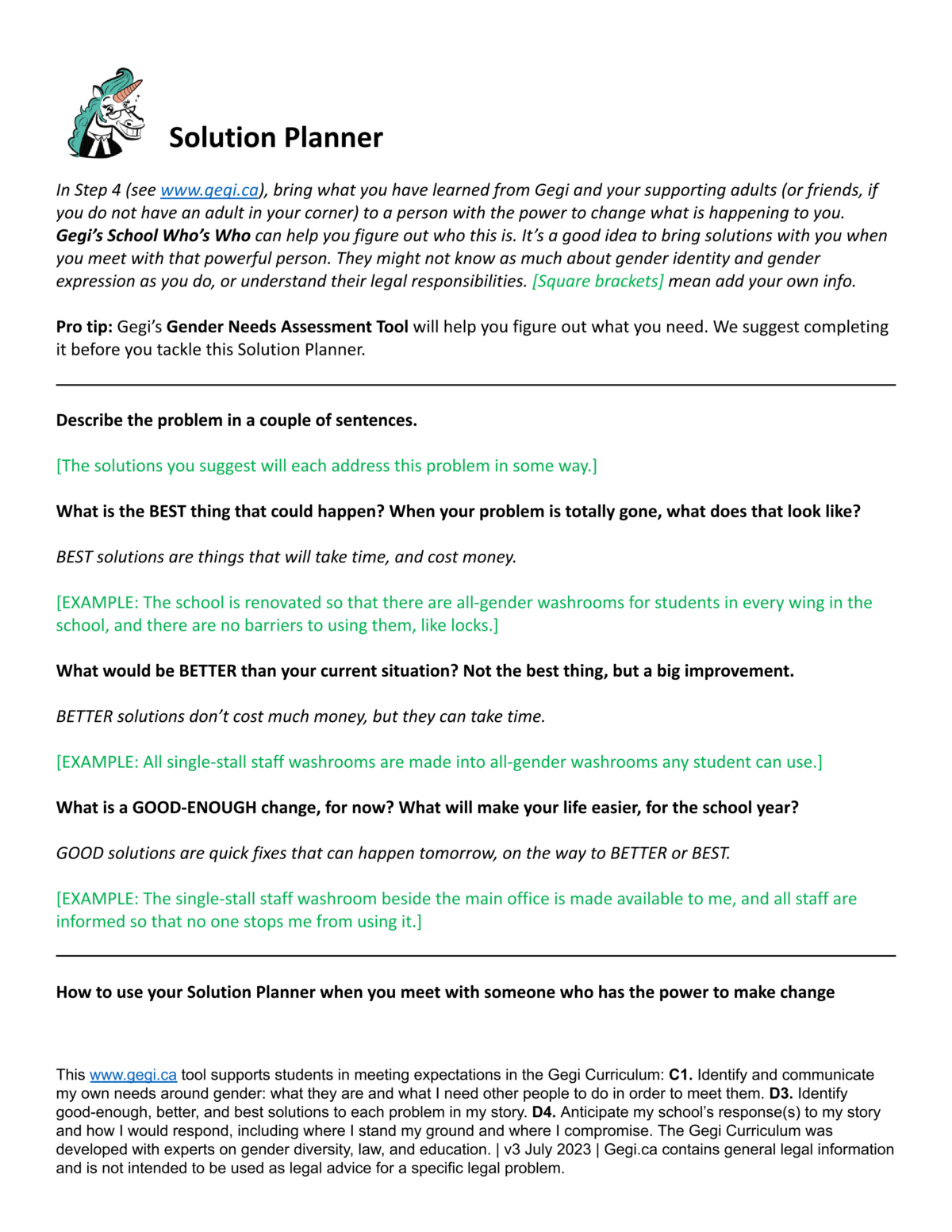 Self-Advocate - GEGI